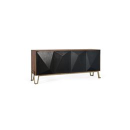 Giner y Colomer Sideboard mit vier T&uuml;ren aus Mangoholz 180 cm in Brown | Gr.: onesize
