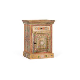Giner y Colomer Nachttisch aus Mangoholz gefertigt und handbemalt in Multicolored | Gr.: onesize