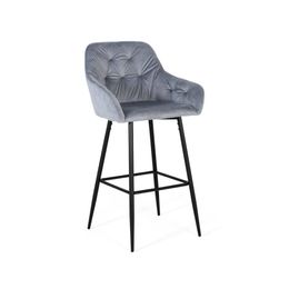 Giner y Colomer 2-er Set: Hocker gepolstert mit Samt und Metallgestell | Gr.: onesize