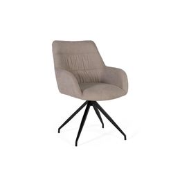 Giner y Colomer 2-er Set: Drehst&uuml;hlen mit grauem Stoffbezug und Stahlbeinen in Gray | Gr.: onesize