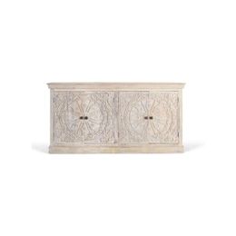 Giner y Colomer Sideboard mit vier T&uuml;ren handgefertigt aus Mangoholz in Beige | Gr.: onesize