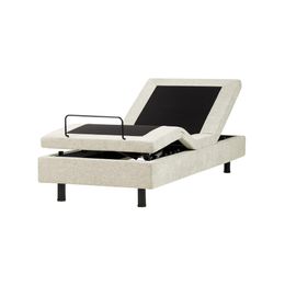 Beliani Einzelbett CASTELLAN in Beige/Schwarz - (W) 90 x (H) 37 x (L) 200 cm | Gr.: onesize