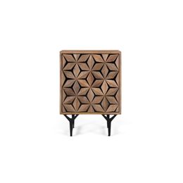 Giner y Colomer Beistelltisch aus massivem Mangoholz im geometrischen Stil in Brown | Gr.: onesize