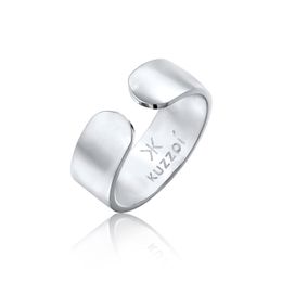 Kuzzoi Herren Silberring &raquo;Bandring Klares Design Offen 925 Silber&laquo; silber