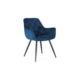 Giner y Colomer 2-er Set: St&uuml;hlen mit Samtbezug und Stahlbeinen in Blue | Gr.: onesize