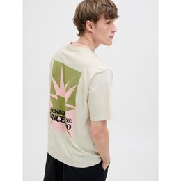 Jack & Jones Jack & Jones Herren Print-Shirt &raquo;JORTAVIRA POSTER TEE SS CREW NECK&laquo; mit Backprint wei&szlig; S