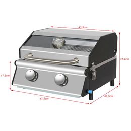 El Fuego Gasgrill &raquo;Jesolo&laquo; 6 kW (2 Brenner je 3 kW), mit Piezoz&uuml;ndung