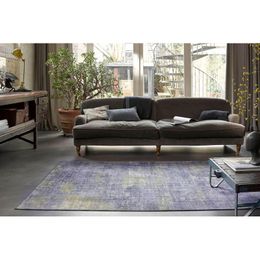 Wecon Home Teppich &raquo;Night Hour&laquo; rechteckig 6 mm H&ouml;he Chenille Baumwolle, Wohnzimmer bunt Kunstfaser