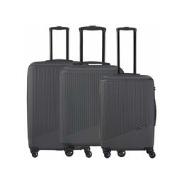 Travelite Bali - 4-Rollen Trolley Set 3tlg. (wei&szlig;/cognac) in anthrazit | Gr.: onesize
