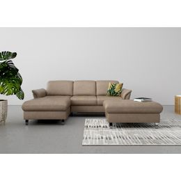 Sit & More sit&more Ecksofa &raquo;Maggiore L-Form&laquo; wahlweise mit Kopfteilverstellung, Bettfunktion und Bettkasten grau 100% Polyester