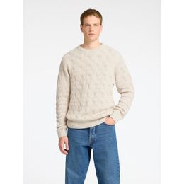 Selected Herren Selected Strickpullover &raquo;SLHCALLIS LS KNIT CABLE CREW NECK NOOS&laquo; beige S