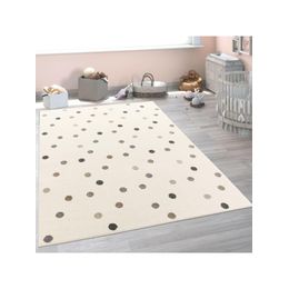 KADIMA DESIGN Kinderteppich Punkte Kinderzimmer in Beige | Gr.: 120 x 160 cm