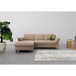 Sit & More sit&more Ecksofa &raquo;Maggiore L-Form&laquo; wahlweise mit Kopfteilverstellung, Bettfunktion und Bettkasten grau 98% Polyester, 2% Polyamid