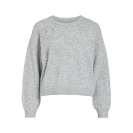 Vila Strickpullover in Light Grey Melange | Gr.: M