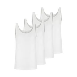 Schiesser Unterhemd / Tanktop Cotton Essentials Feinripp in Wei&szlig; | Gr.: L