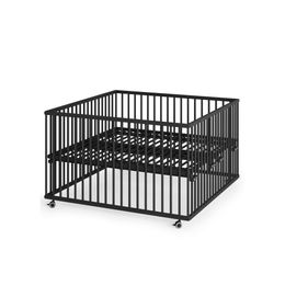 S&auml;mann Laufgitter mit Lattenrost - Black Edition - Premium Kollektion | Gr.: 75x100 cm