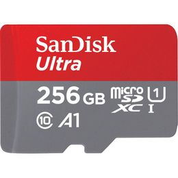 Sandisk Speicherkarte &raquo;Ultra microSDXC&laquo; (256 GB Class 10 ) Adapter grau Wasserdicht, temperaturbest&auml;ndig, sto&szlig;fest, magnetsicher und r&ouml;ntgenstrahlengesch&uuml;tzt