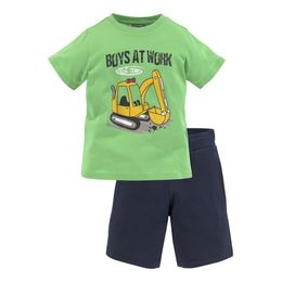 Kidsworld Shirt & Shorts in gr&uuml;n/marine | Gr.: 116/122