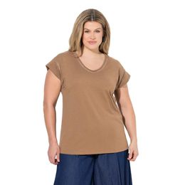 Ulla Popken Shirt in hellbraun | Gr.: 50-52