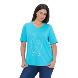 Ulla Popken Shirt in tiefes aqua | Gr.: 58-60
