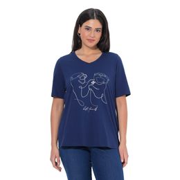 Ulla Popken Shirt in tintenblau | Gr.: 58-60
