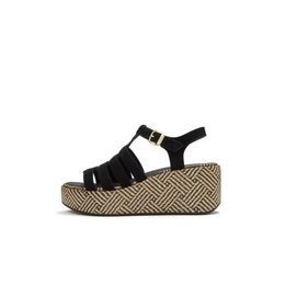 fitflop Sandaletten PLATFFORMS GRAPHIC-WEAVE SUEDE FISHERMAN SANDALS in schwarz | Gr.: 39