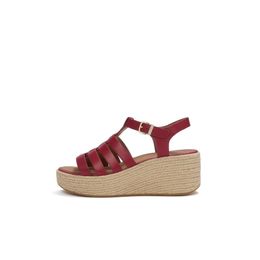 fitflop Sandaletten PLATFFORMS ESPADR. LEATHER FISHERMAN WEDGE SANDALS in rot | Gr.: 38