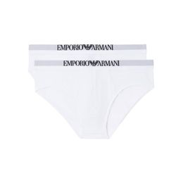 Emporio Armani 2er Pack Brief in Wei&szlig; | Gr.: S