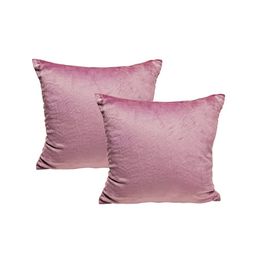 JACK 2er Set Teddy Flausch Kissenh&uuml;lle Kissenbezug in Antik Rosa | Gr.: 50x30-cm