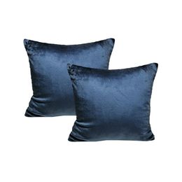 JACK 2er Set Teddy Flausch Kissenh&uuml;lle Kissenbezug in Blau | Gr.: 50x30-cm