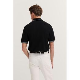 Bugatti Herren Bugatti Poloshirt mit Kontraststreifen und Bruststickerei schwarz S