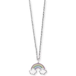 Herzengel Damen Kette mit Anh&auml;nger &raquo;Regenbogen&laquo; mit Emaille bunt
