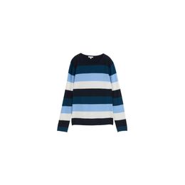 Tom Tailor Pullover in big teal knit stripe | Gr.: 3XL
