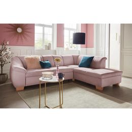 Sit & More sit&more Ecksofa &raquo;Santo L-Form&laquo; mit Federkern, wahlweise mit Bettfunktion und Stauraum rosa