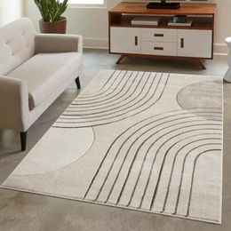 Carpet City Teppich &raquo;BONITO 7170&laquo; rechteckig 11 mm H&ouml;he L&auml;ufer, Flachflor, Hochtief-Muster/ 3D-Effekt, Geo-Muster, Wohnzimmer braun Obermaterial: 100% 