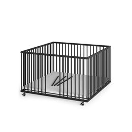 S&auml;mann Laufgitter mit 3 Schlupfsprossen - Black Edition - Premium Kollektion | Gr.: 100x100 cm