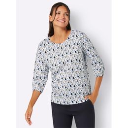 Sieh an! 3/4-Arm-Shirt in ecru-bleu-bedruckt | Gr.: 48