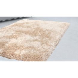 my home Hochflor-Teppich &raquo;Barin&laquo; rechteckig 90 mm H&ouml;he besonders weicher Teppich beige Kunstfaser