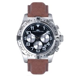 Fynch-Hatton Herren Fynch-Hatton Chronograph Quarzuhr, Armbanduhr, Herrenuhr, Lederarmband, analog, Tag