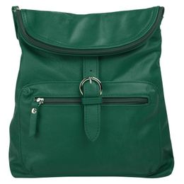 Forty Damen forty&deg; Cityrucksack echt Leder, Made in Italy gr&uuml;n B/H/T: 28cm x 30cm x 8cm, onesize