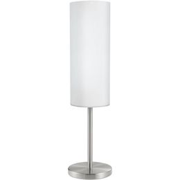 Eglo Tischleuchte &raquo;TROY 3 Tischlampe, Stahl und Glas, E27, IP20, Nachttischlampe, Lampe&laquo; E27 Tischleuchte, H46 x &Oslash;10,50, nickel-matt, 1X40W exkl. wei&szlig;