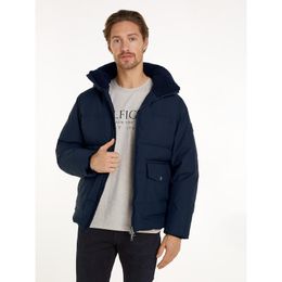 Tommy Hilfiger Herren Parka &raquo;ROCKIE UTILITY HOODED JACKET&laquo; mit Kapuze Winterjacke, Outdoorjacke Abnehmbare Kapuze mit Kordelzug, 2-Wege-Rei&szlig; blau 3XL