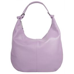 CLUTY Damen Shopper echt Leder, Made in Italy lila