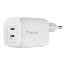 Belkin USB-Ladeger&auml;t &raquo;65W Dual USB-C GaN Ladeger&auml;t mit PD und PPS + 2m Kabel&laquo; f&uuml;r Apple iPhone Samsung Galaxy Google Pixel wei&szlig; Kunststoff Ein Samsung Galaxy