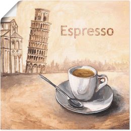 Artland Poster &raquo;Espresso in Pisa&laquo; Kaffee Bilder 1 Stk. tlg. ohne Rahmen beige