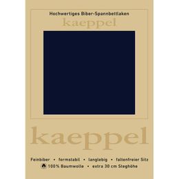 Kaeppel Spannbettlaken &raquo;Spannbettlaken Biber&laquo; 100% Baumwolle, kuschelig weich ideal f&uuml;r Winter blau Biber, Obermaterial: 100% Baumwolle