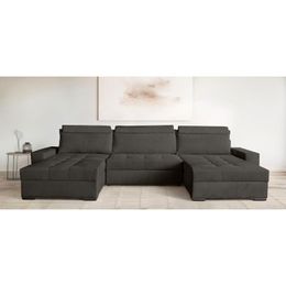 OTTO home Wohnlandschaft &raquo;Home System U-Form, von B: 269-352 cm w&auml;hlbar, 6 Varianten zur Auswahl&laquo; mit Bettfunktion, Bettkasten & Zierkissen, Federkern