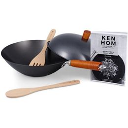 KEN HOM Wok &raquo;Classic&laquo; Stahl Set, 5 Stk. tlg. grau
