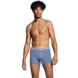 Levi's Levi's Herren Langer Boxer Packung, 2er-Pack, mit Logo-Webbund blau S