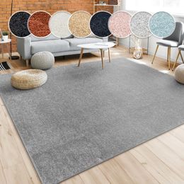 Paco Home Teppich &raquo;Porto 890&laquo; rechteckig 13 mm H&ouml;he Kurzflor, Uni-Farben, ideal im Wohnzimmer & Schlafzimmer grau Obermaterial: 100% Polypropylen